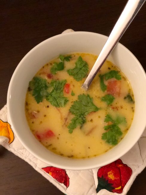 Coconut Milk Corn Chowder with Potatoes – Pinterest Challenge Blog Hop