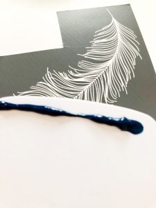 Stenciled Feather Wall Art