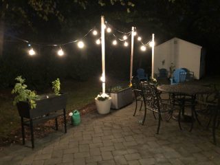 Easy Patio Planter Posts for String Lights