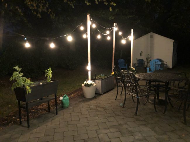 Easy Patio Planter Posts for String Lights