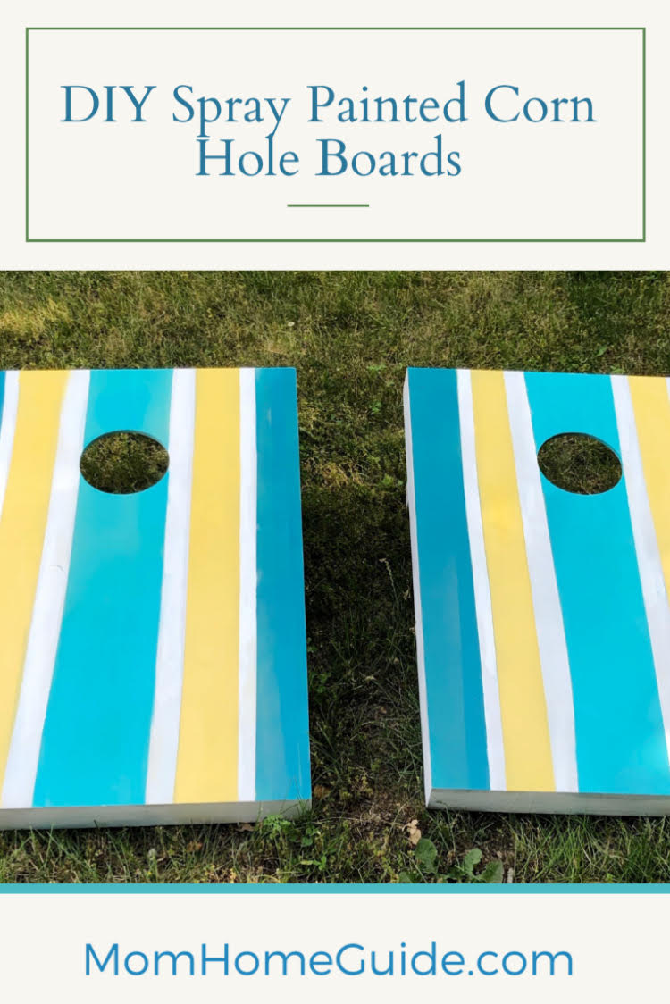 DIY Painted Cornhole Boards - momhomeguide.com