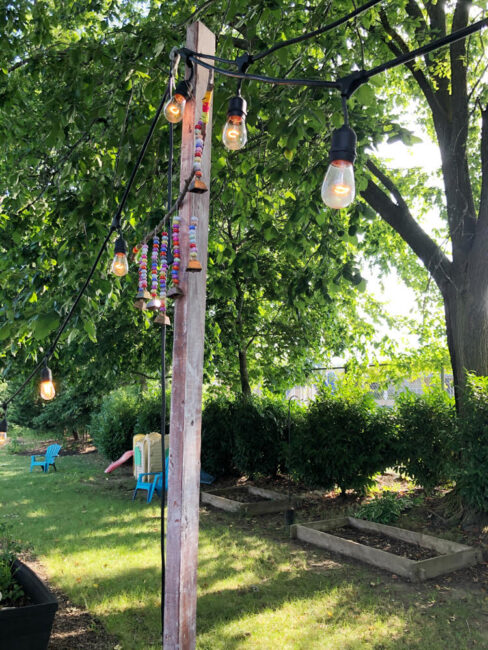 Easy Patio Planter Posts for String Lights