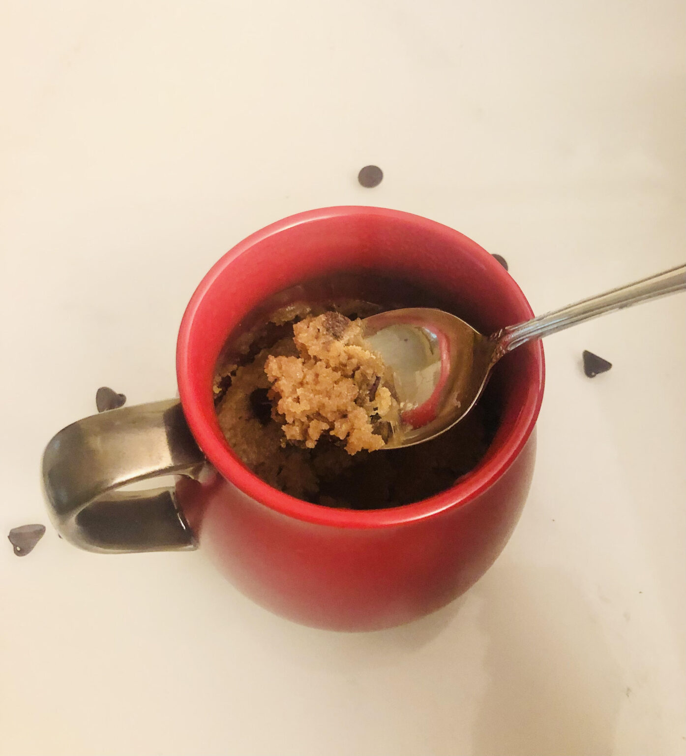 Quick & Decadent Chocolate Chip Mug Cake